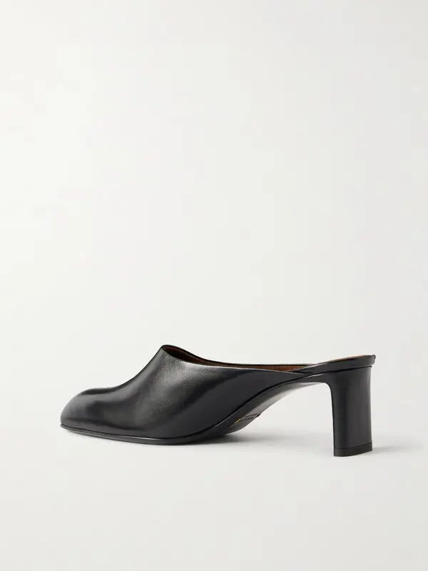 Khaite Colt Leather Mules - Black
