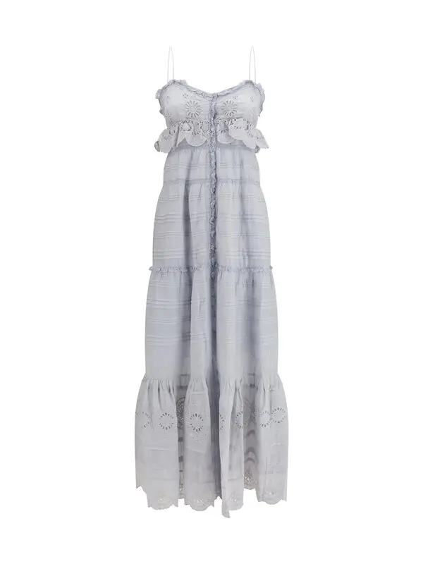 Isabel Marant Étoile Paule Long Ruffled Dress - Blue