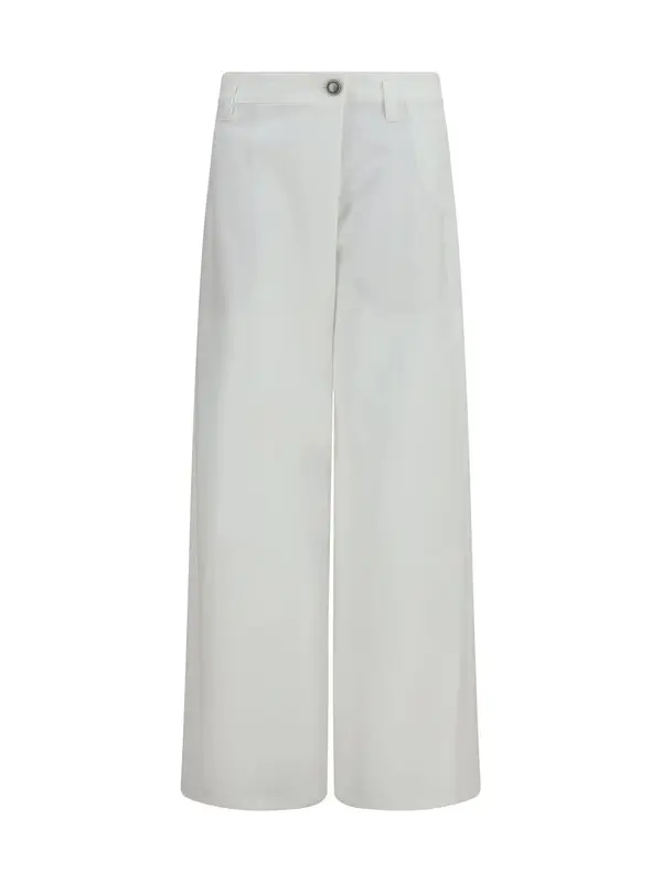 Brunello Cucinelli Straight-leg Cotton Pants - White