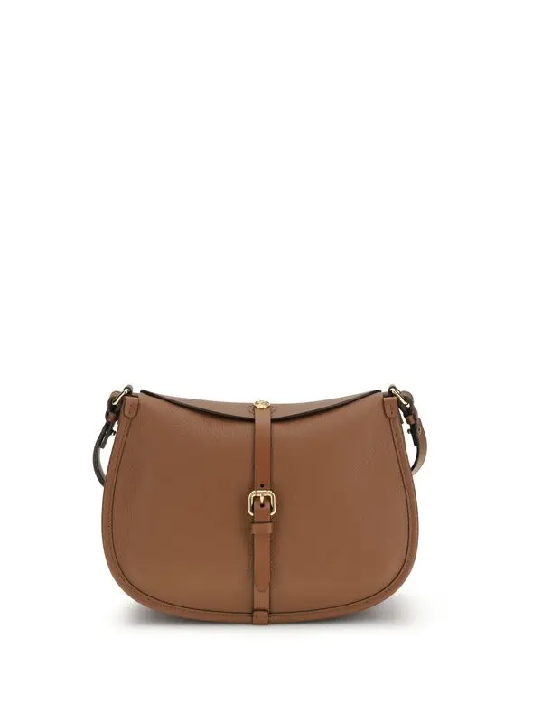Etro Medium Pony Bag In Grained Leather - Brown