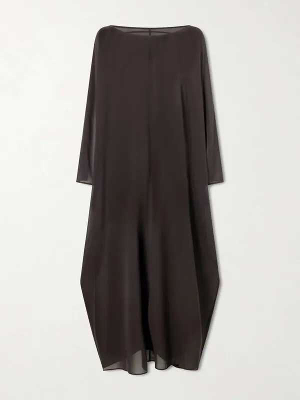 Staud Nour Open-back Chiffon Cover-up - Dark Brown