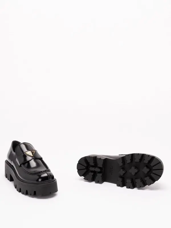 Prada Brushed Leather Loafers - Multicolor