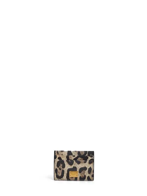 Dolce & Gabbana Leo-print Dauphine Card Holder With Logo Tag - Multicolor