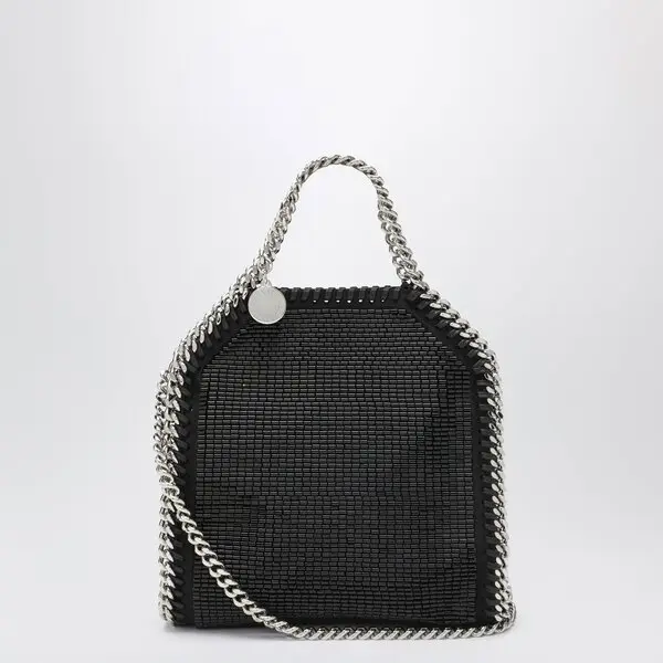 Stella McCartney Falabella Mini Tote Bag In Crystal Mesh - Black