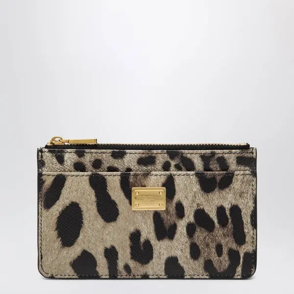 Dolce & Gabbana Leopard-print Dauphine Leather Card Holder With Zip