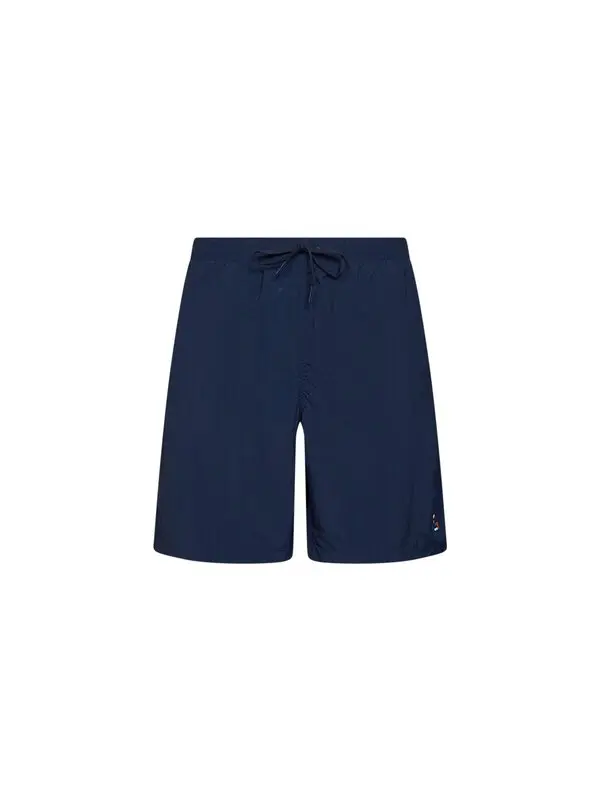 Fendi Dark Blue Nylon Embroidered Swim Shorts - Multicolor