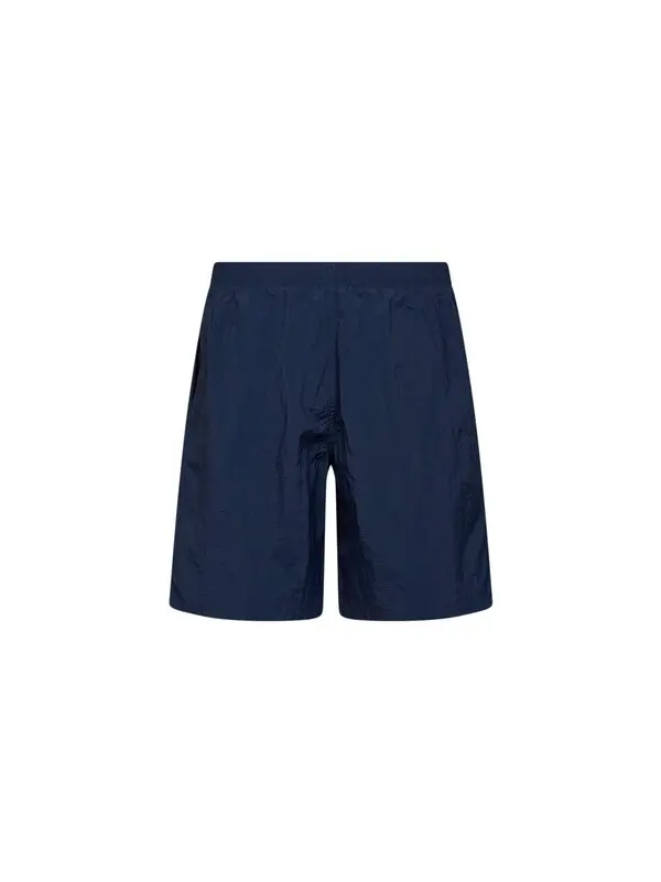 Fendi Dark Blue Nylon Embroidered Swim Shorts - Multicolor