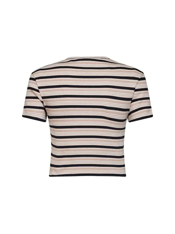 Fendi Striped Cotton Cropped Top