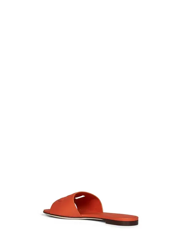 Dolce & Gabbana Calf Leather Slide Sandals With Dg Logo