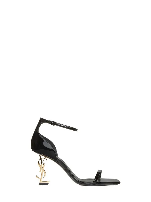 Saint Laurent Opyum Patent Leather Sandals With Heel - Multicolor