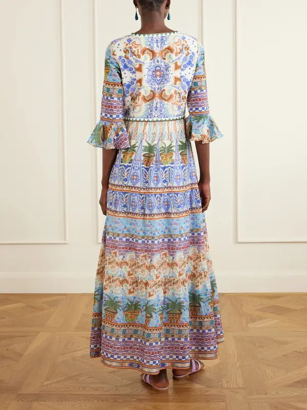 EMPORIO SIRENUSE Bella Printed Cotton Maxi Dress