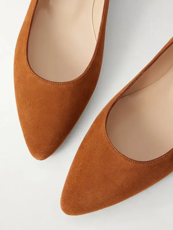 Manolo Blahnik Suede Ballet Flats - Brown