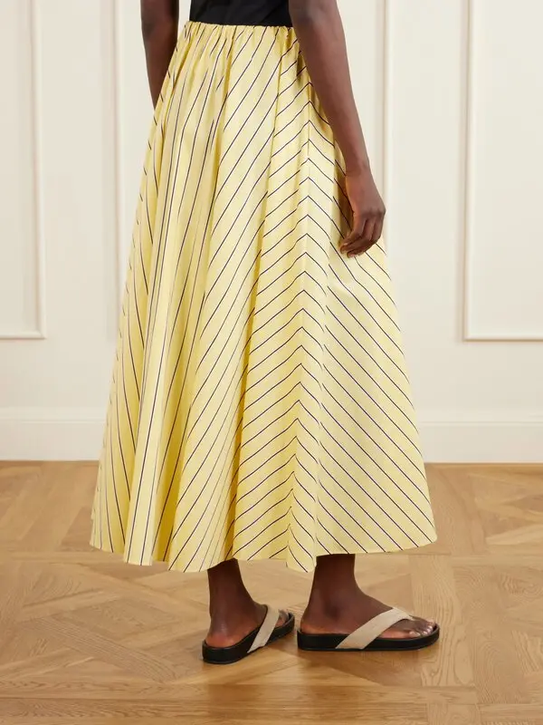Staud Milano Striped Cotton-blend Maxi Skirt