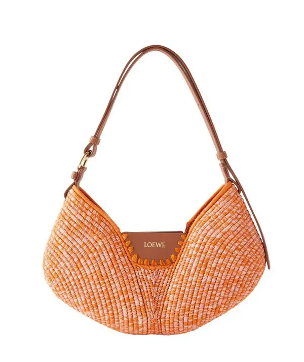 Loewe Paula's Ibiza Medium Raffia Shoulder Bag - Orange