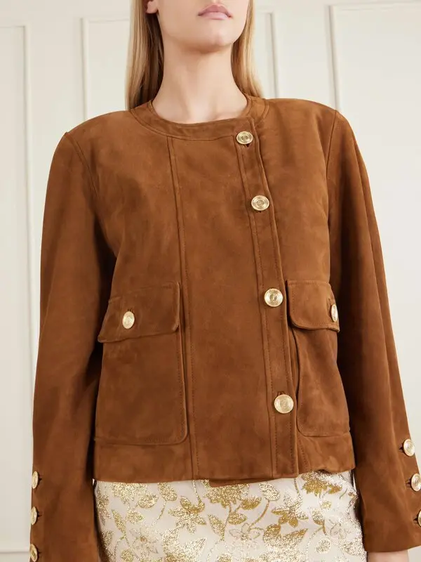 Saint Laurent Paneled Suede Jacket