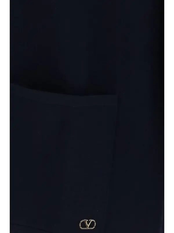 Valentino Garavani Wool Cardigan With Vlogo - Blue