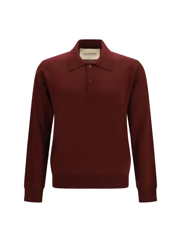 Valentino Garavani Long-sleeve Wool Polo With Vlogo - Multicolor