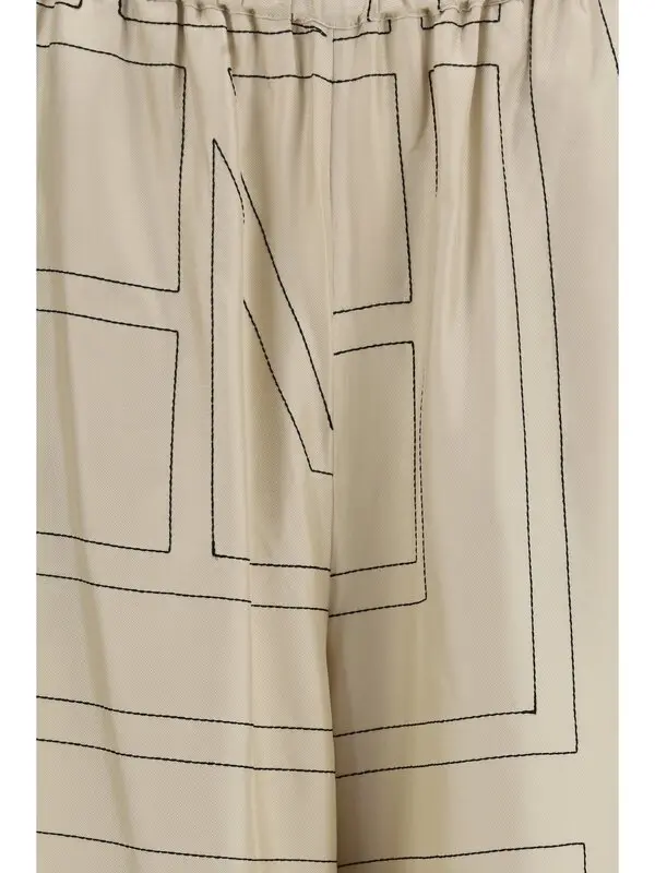 TOTEME Silk Monogram Pants - Multicolor