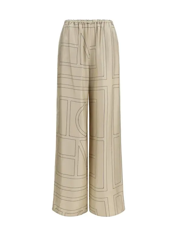 TOTEME Silk Monogram Pants - Multicolor