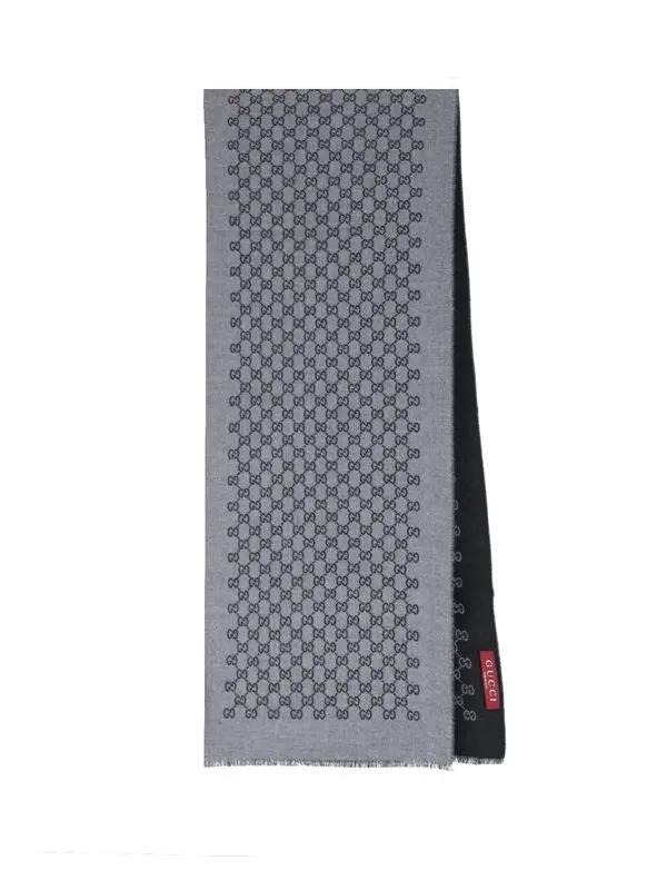 Gucci Reversible Scarf "gg - Gray