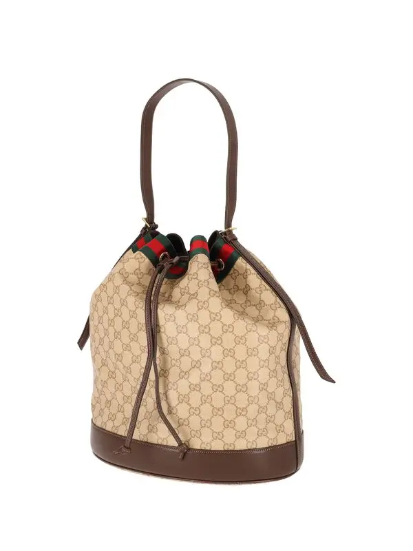 Gucci Venice" Large Bucket Bag - Beige