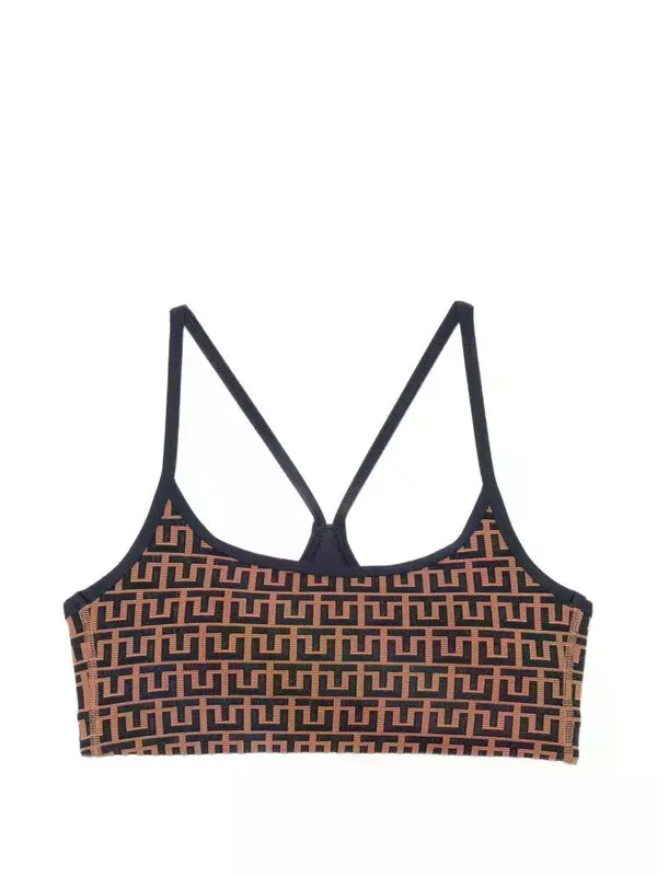 The Upside Castilla Geometric-print Sports Bra - Brown