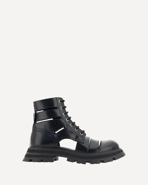 Alexander McQueen Wander Combat Boots - Black