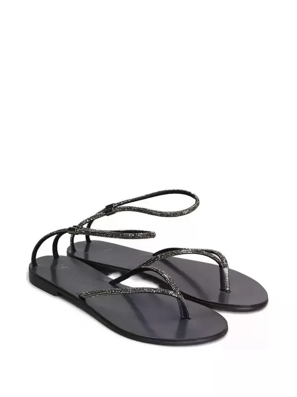 NICOLAS LAINAS Crystal-embellished Flat Sandals
