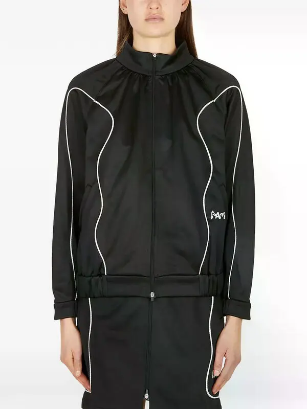 PERKS AND MINI Graphic Logo Embroidery Jacket - Black