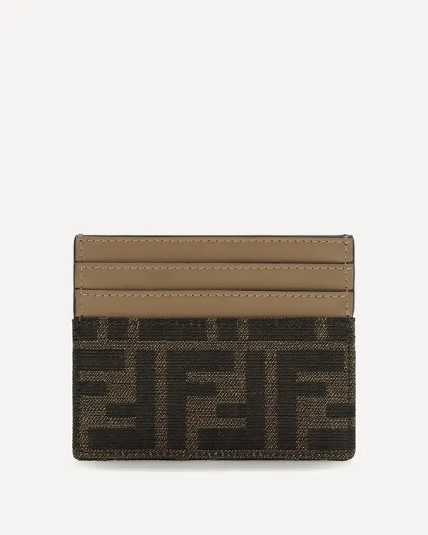 Fendi Card Holder With Ff Jacquard Fabric - Brown