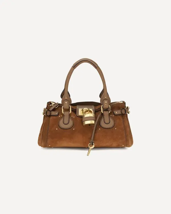 Chloé Paddington Suede Handbag - Brown