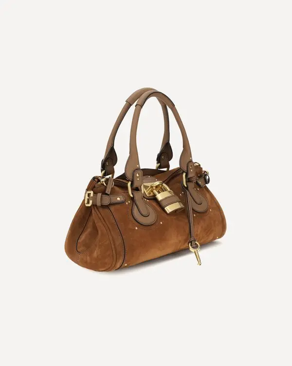 Chloé Paddington Suede Handbag - Brown