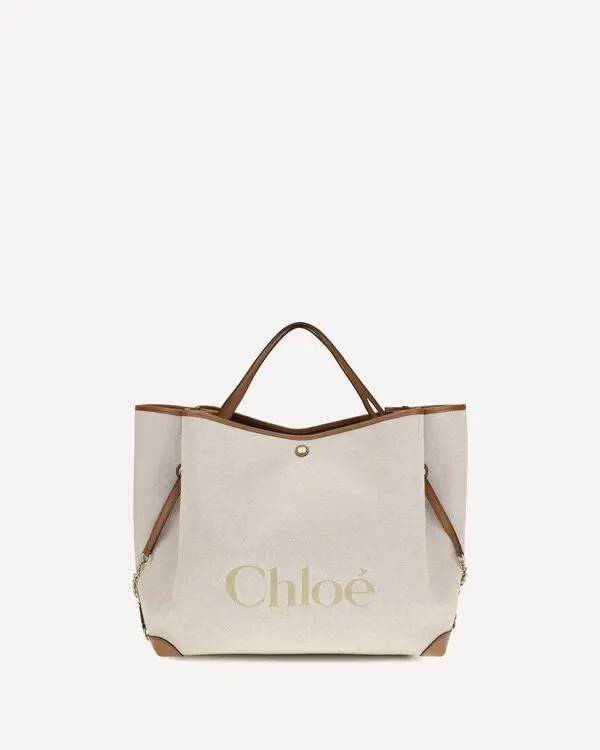 Chloé Large Carry Tote Bag - Beige