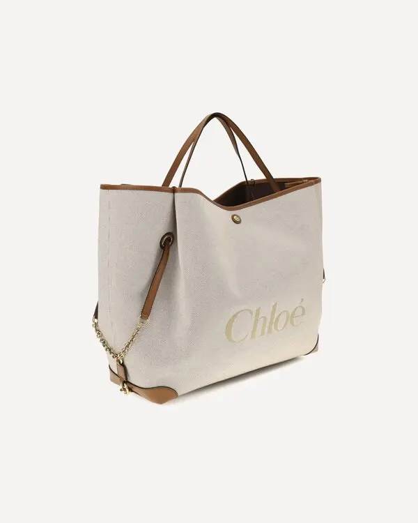 Chloé Large Carry Tote Bag - Beige