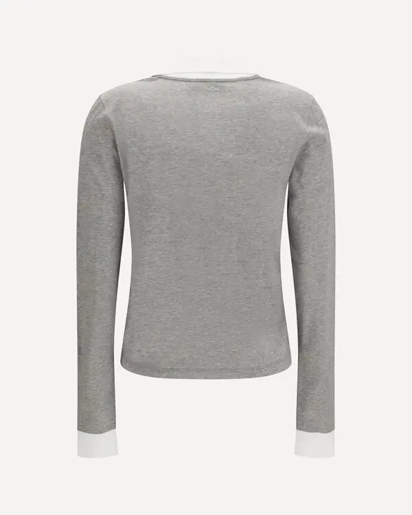Miu Miu Long-sleeved Cotton Polo T-shirt