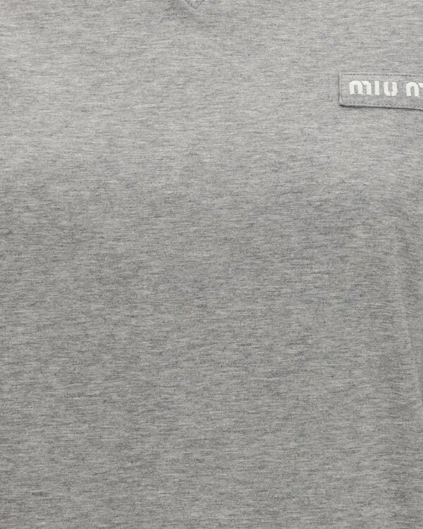 Miu Miu Long-sleeved Cotton Polo T-shirt