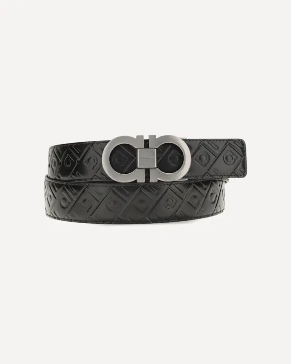 FERRAGAMO Reversible Gancini Leather Belt