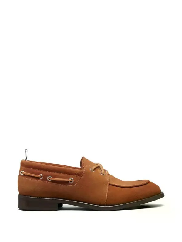 Thom Browne Suede Brogue Boat Shoes - Brown