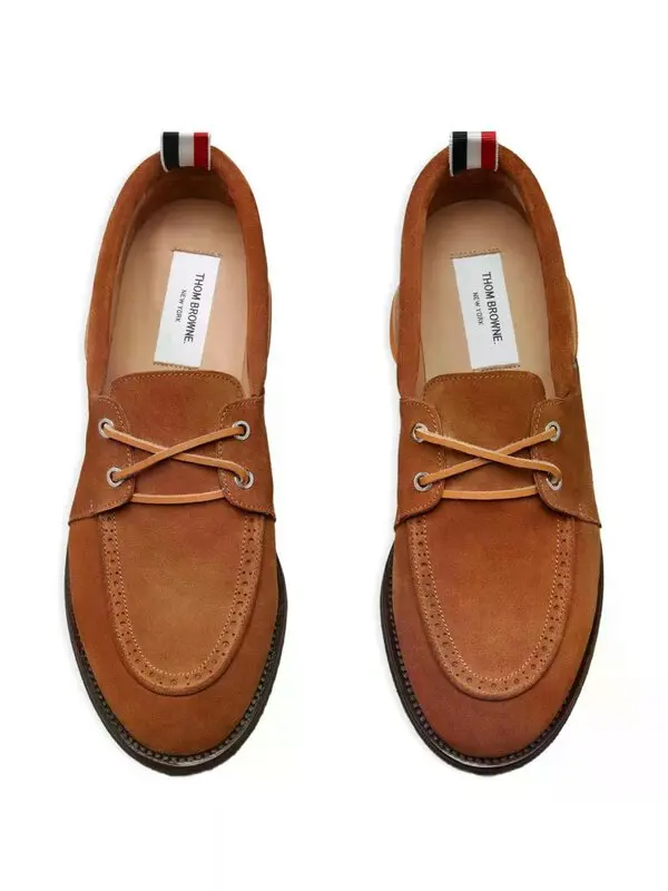 Thom Browne Suede Brogue Boat Shoes
