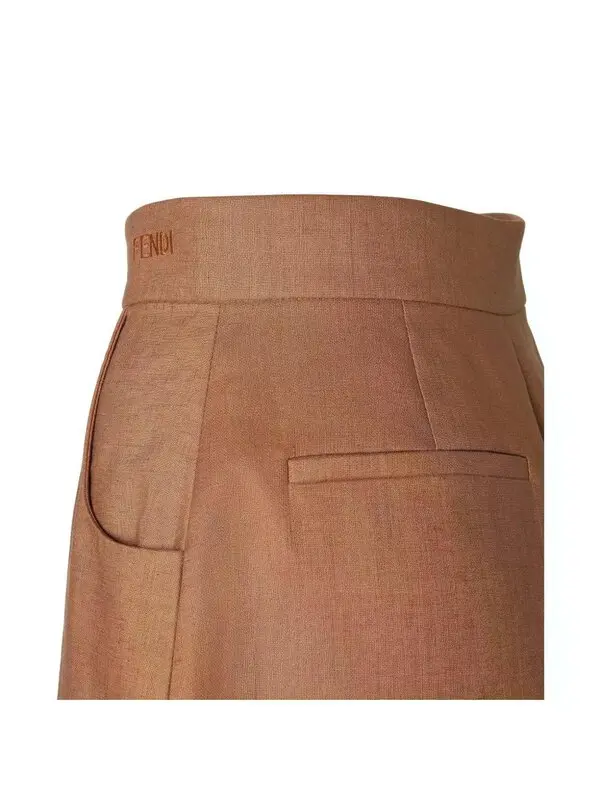Fendi Pleated Elasticated Cuff Trousers - Brown