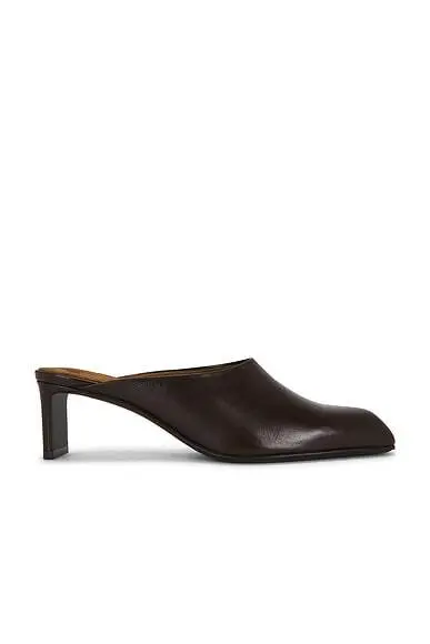 Khaite Colt Mule 50" Pointed Toe Leather Mules - Cacao