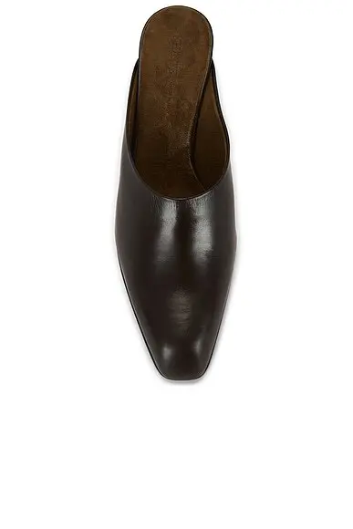 Khaite Colt Mule 50" Pointed Toe Leather Mules - Cacao