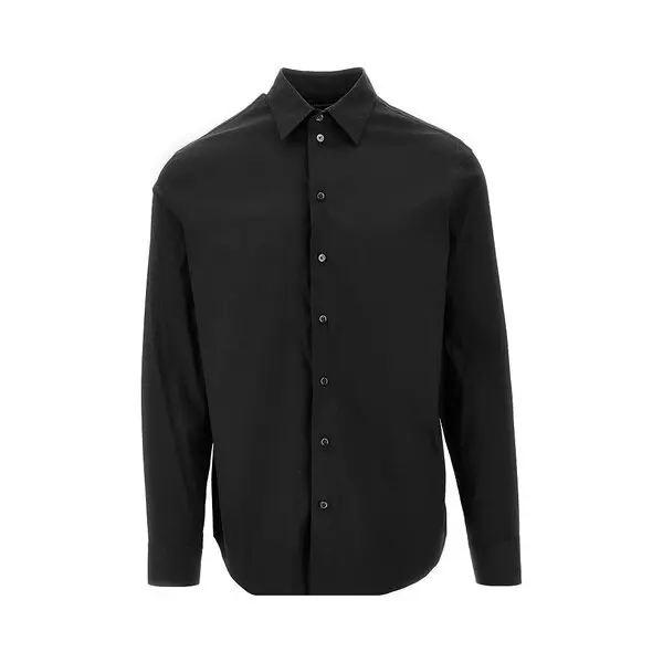 Emporio Armani Tretch Poplin Hirt - Black
