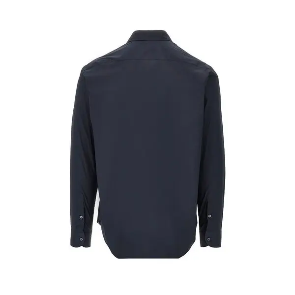 Emporio Armani Tretch Poplin Hirt - Blue