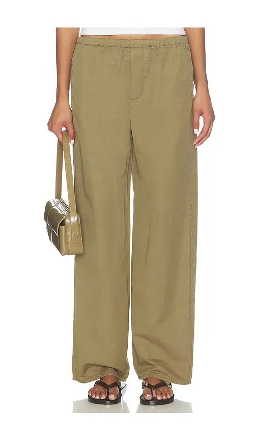 GRLFRND Kacey Pull On Wide Leg Trouser - Oak Moss