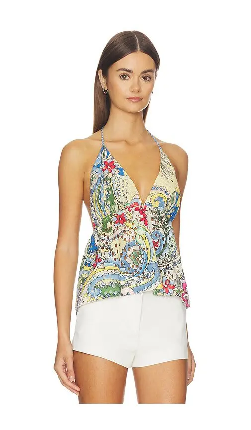 Alice + Olivia Karolina Halter Top