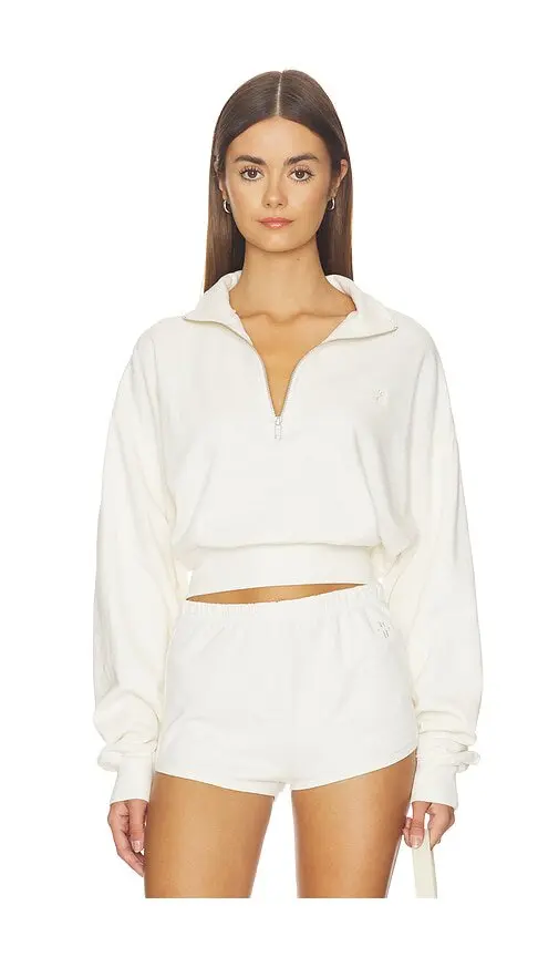 Eterne Cropped Half-zip Sweatshirt