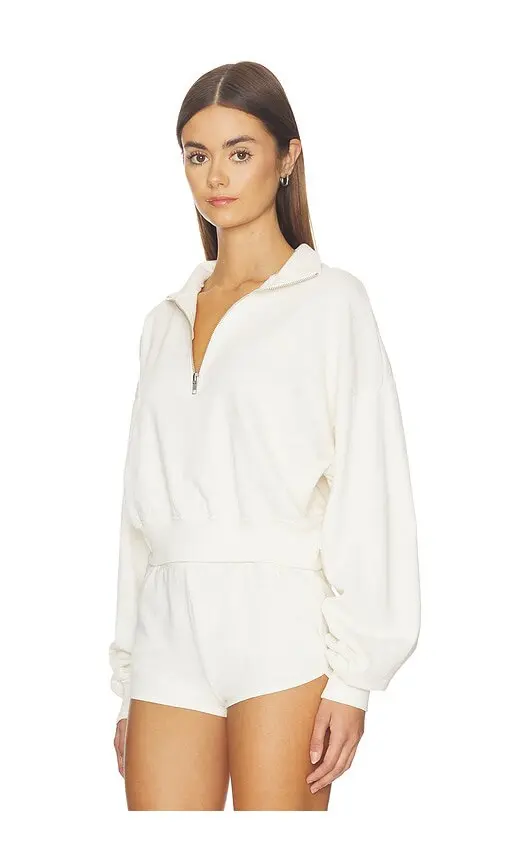 Eterne Cropped Half-zip Sweatshirt