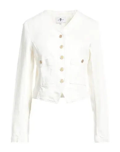 7 For All Mankind Cotton Elastane Denim Jacket - White