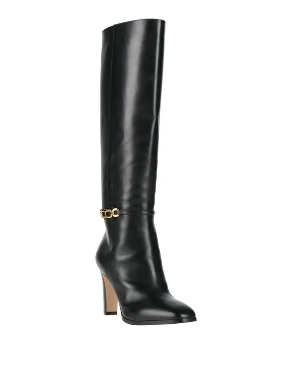 TOM FORD Calfskin Leather Knee-high Boots With Brass Embellishment